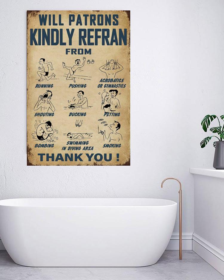 Swimming pool safety rules poster canvas